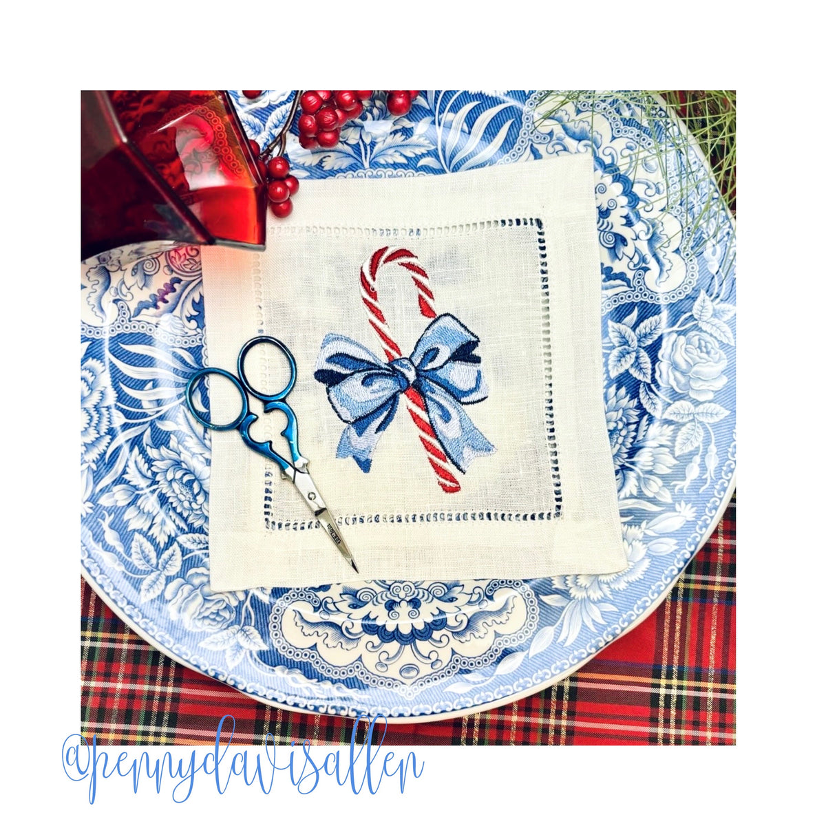 Candy Cane Bow Embroidery Design – HERRINGTON DESIGN