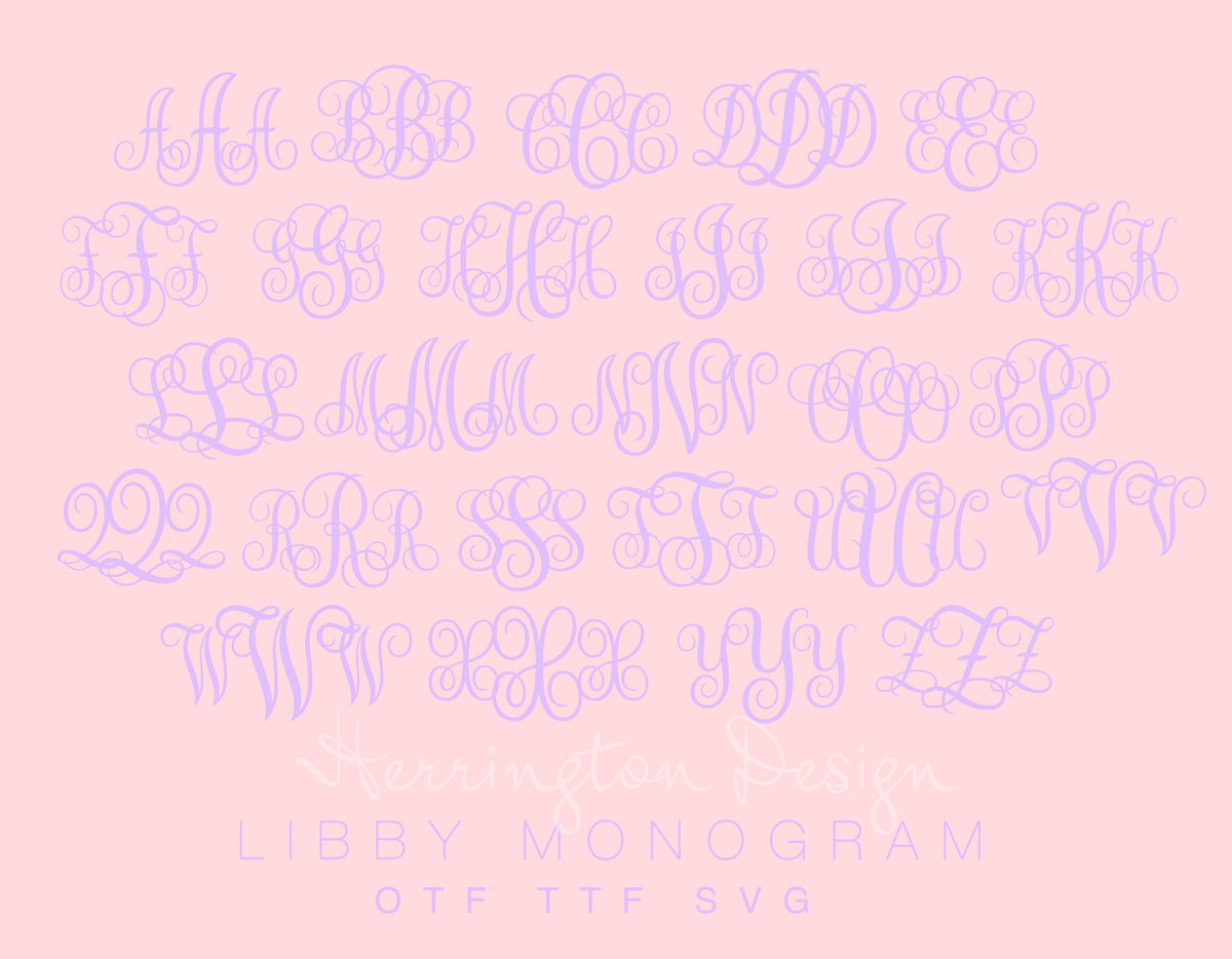 Libby Script Monogram Desktop & Web FONT – HERRINGTON DESIGN