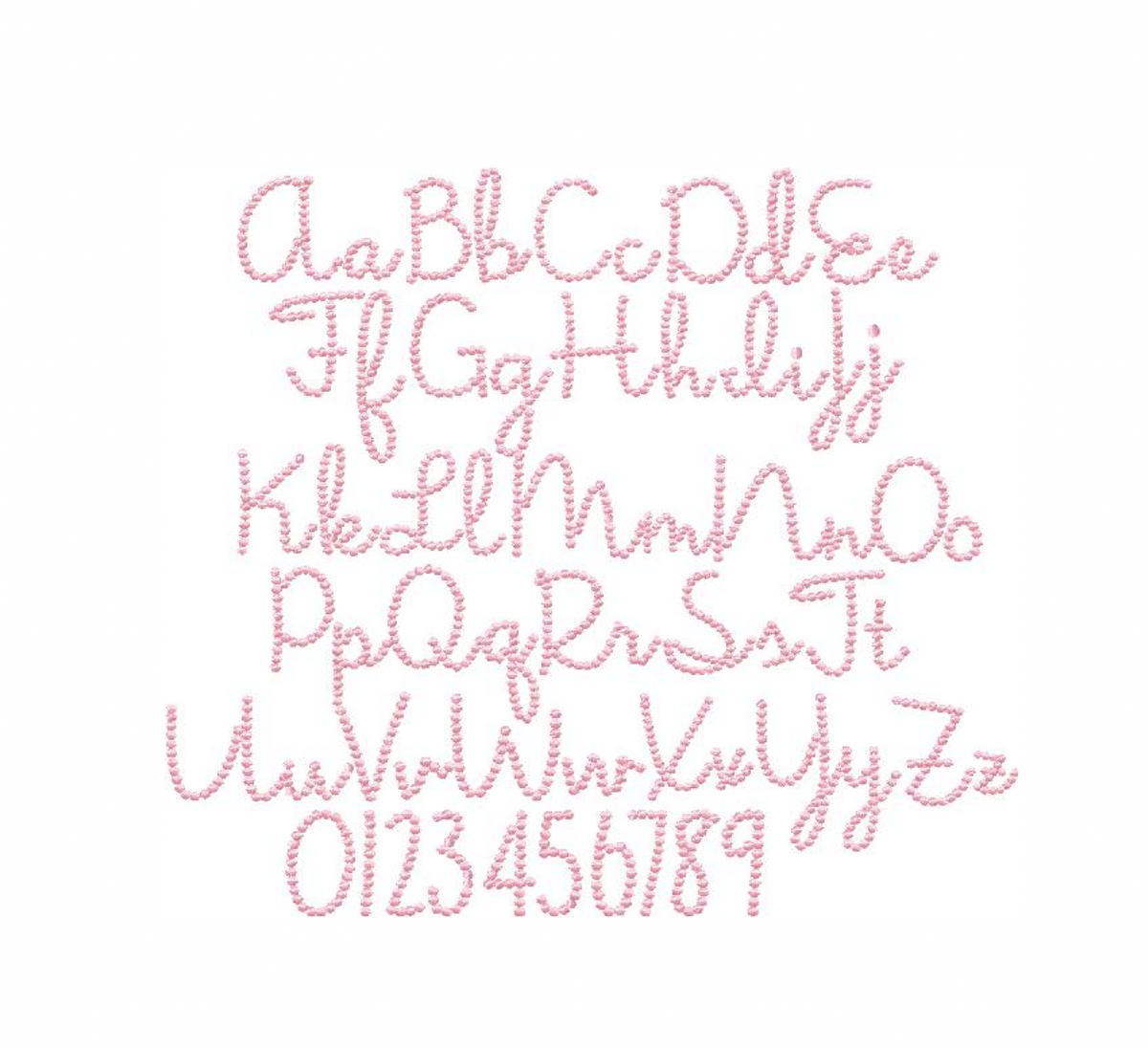 Gracie May Satin Dot Embroidery Font Package – HERRINGTON DESIGN
