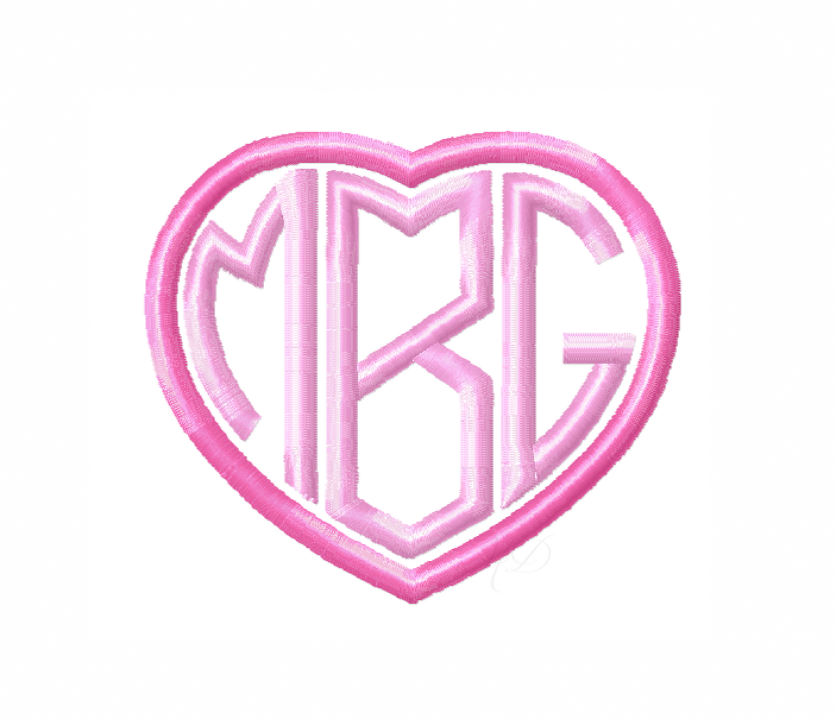Satin Heart Monogram Embroidery Font 4x4 – HERRINGTON DESIGN