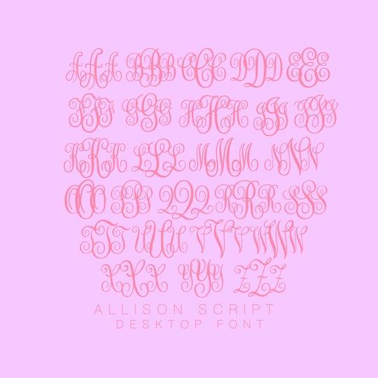 Allison Script TYPEFACE FONT – HERRINGTON DESIGN