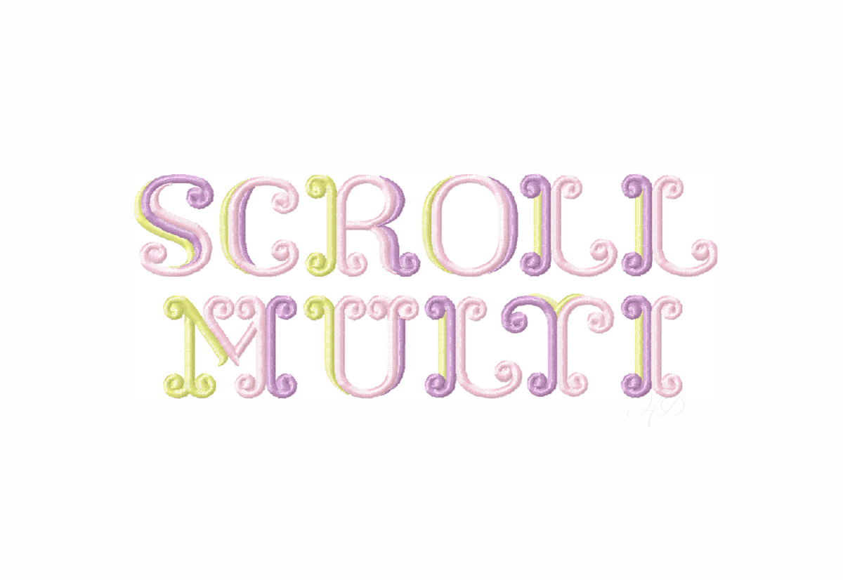 Scroll Satin Multi SatinEmbroidery Font Package 4x4 – HERRINGTON DESIGN