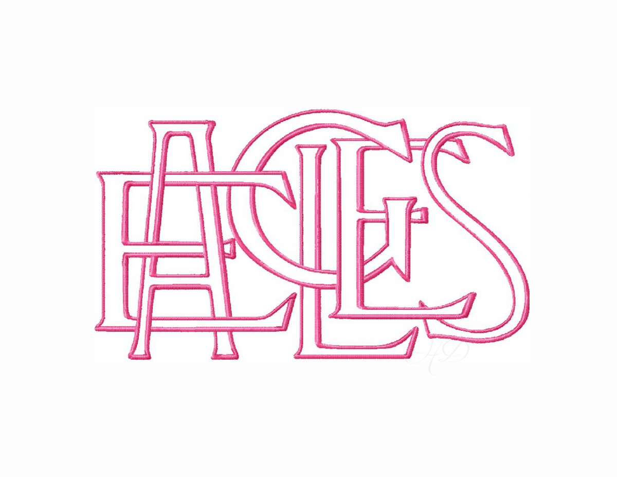 Eagles Embroidery Font LayeredType Outline Embroidery Design ...