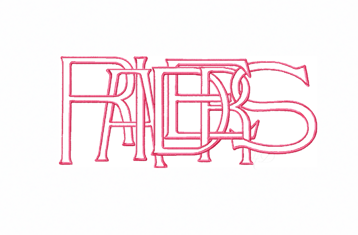 Raiders Embroidery Font LayeredType Outline Design – HERRINGTON DESIGN