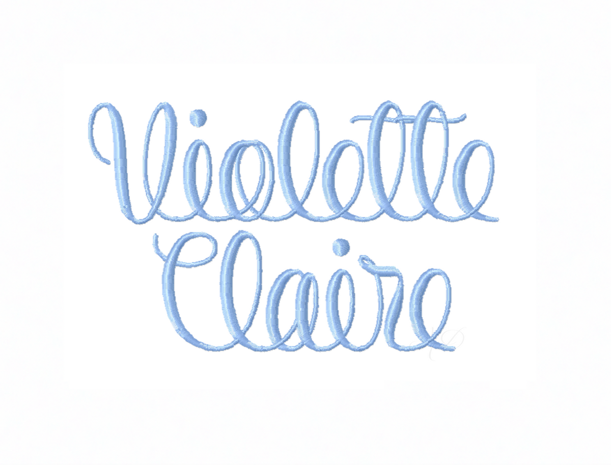 Violette Claire Script Embroidery Font – HERRINGTON DESIGN