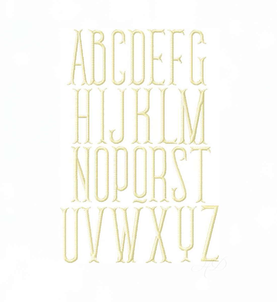 Fishtail Satin Embroidery Font 4x4 – HERRINGTON DESIGN