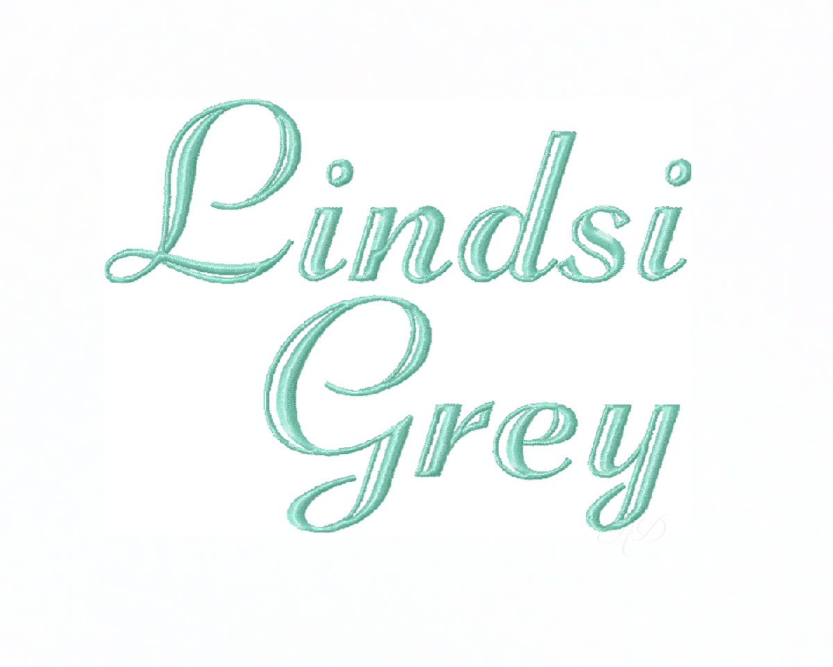 Lindsi Grey Satin Inline Embroidery Font – HERRINGTON DESIGN
