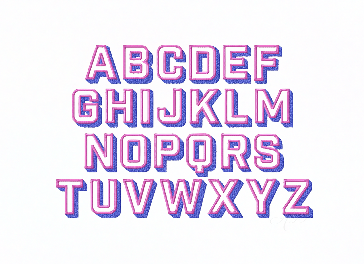 4x4 Block Shadow Appliqué Embroidery Font Package – HERRINGTON DESIGN