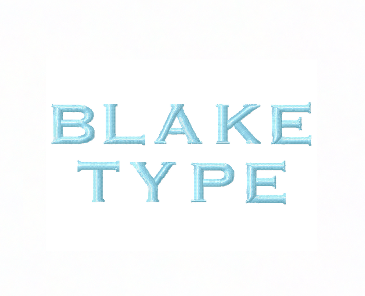 Blake Type Satin Embroidery Font – HERRINGTON DESIGN