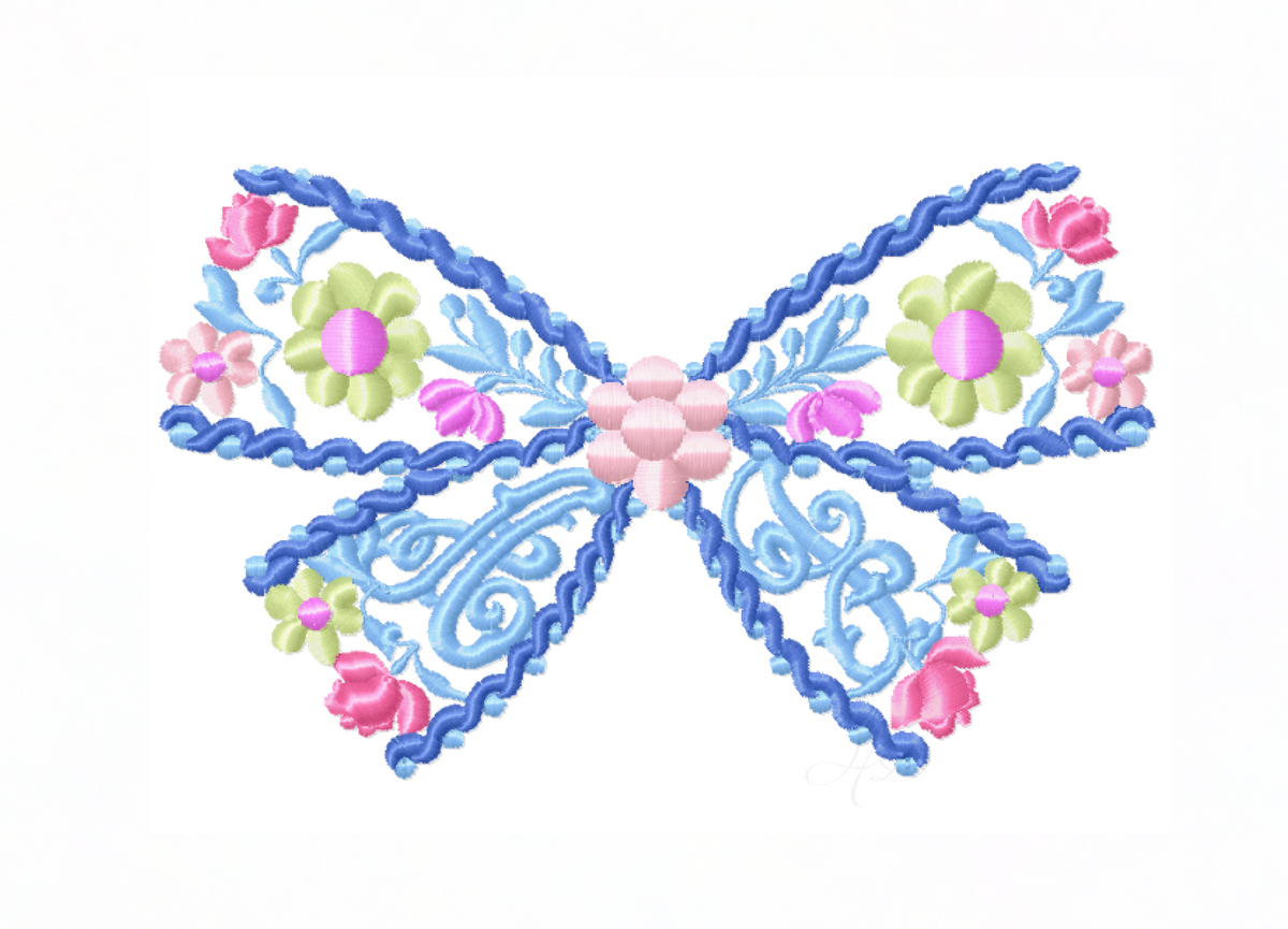 Floral Bow Embroidery Design – HERRINGTON DESIGN