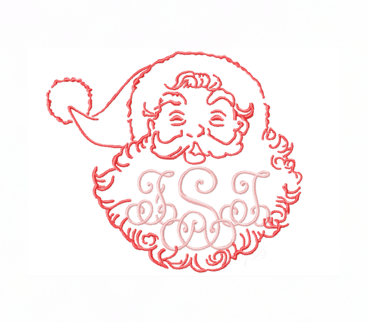 Santa Satin Stitch Embroidery Design – HERRINGTON DESIGN