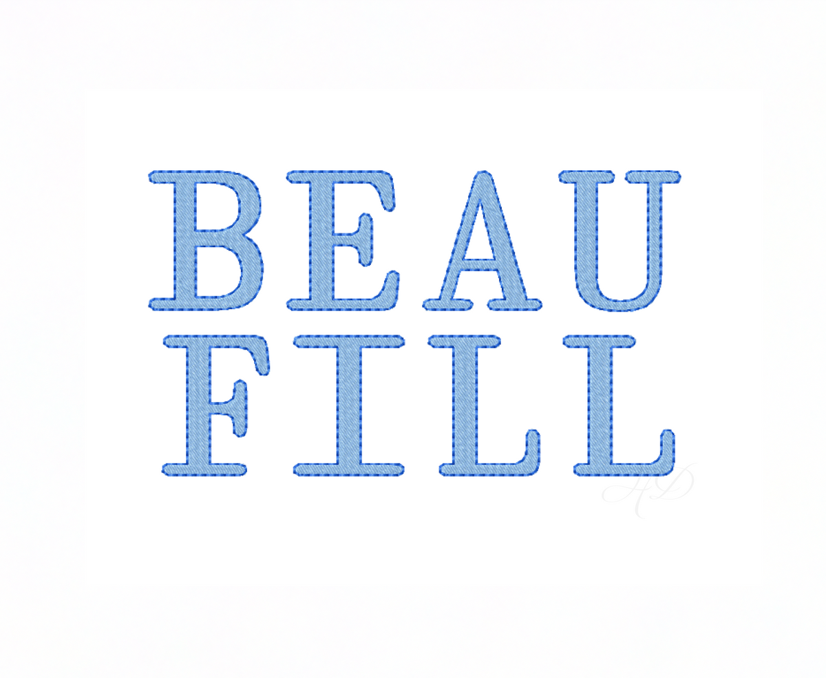 Beau Fill Embroidery Font Package – HERRINGTON DESIGN
