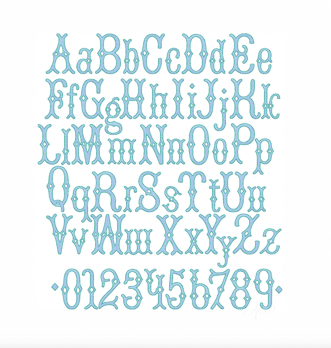 5x7 Large Avery Fill Outline Embroidery Font Package – HERRINGTON DESIGN