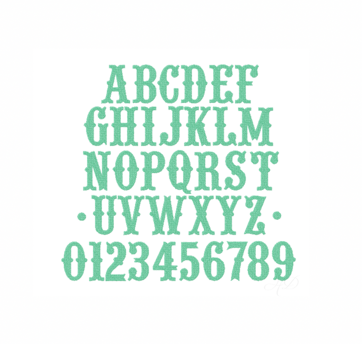 4x4 Western Fill Embroidery Font Package – HERRINGTON DESIGN