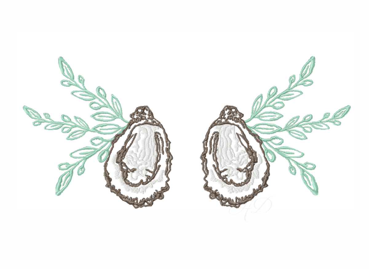 Oyster Laurel Embroidery Design – HERRINGTON DESIGN