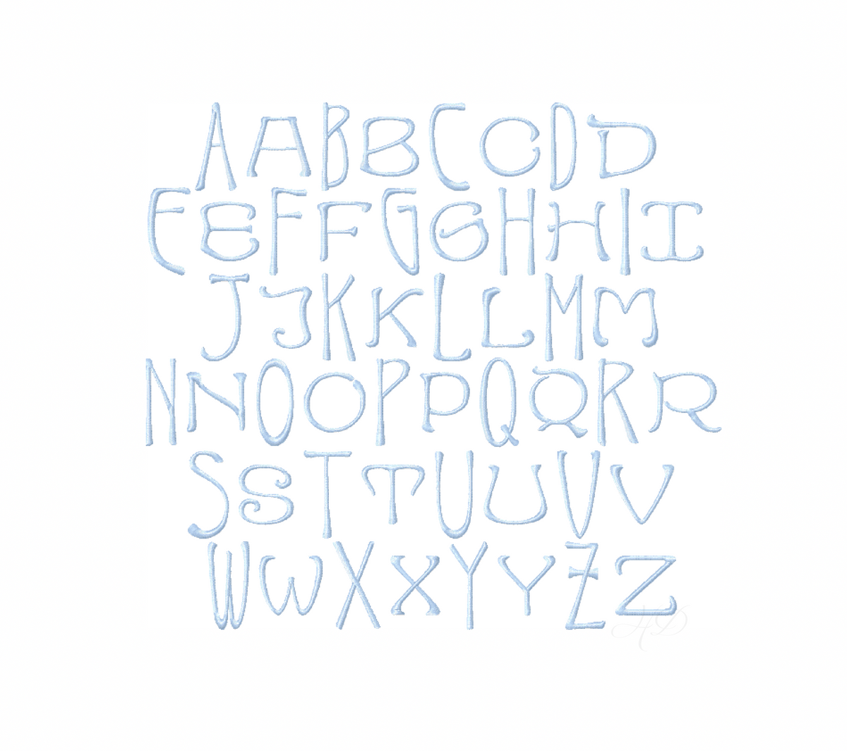 4x4 Darcy Satin Embroidery Font Type Embroidery Font – HERRINGTON DESIGN