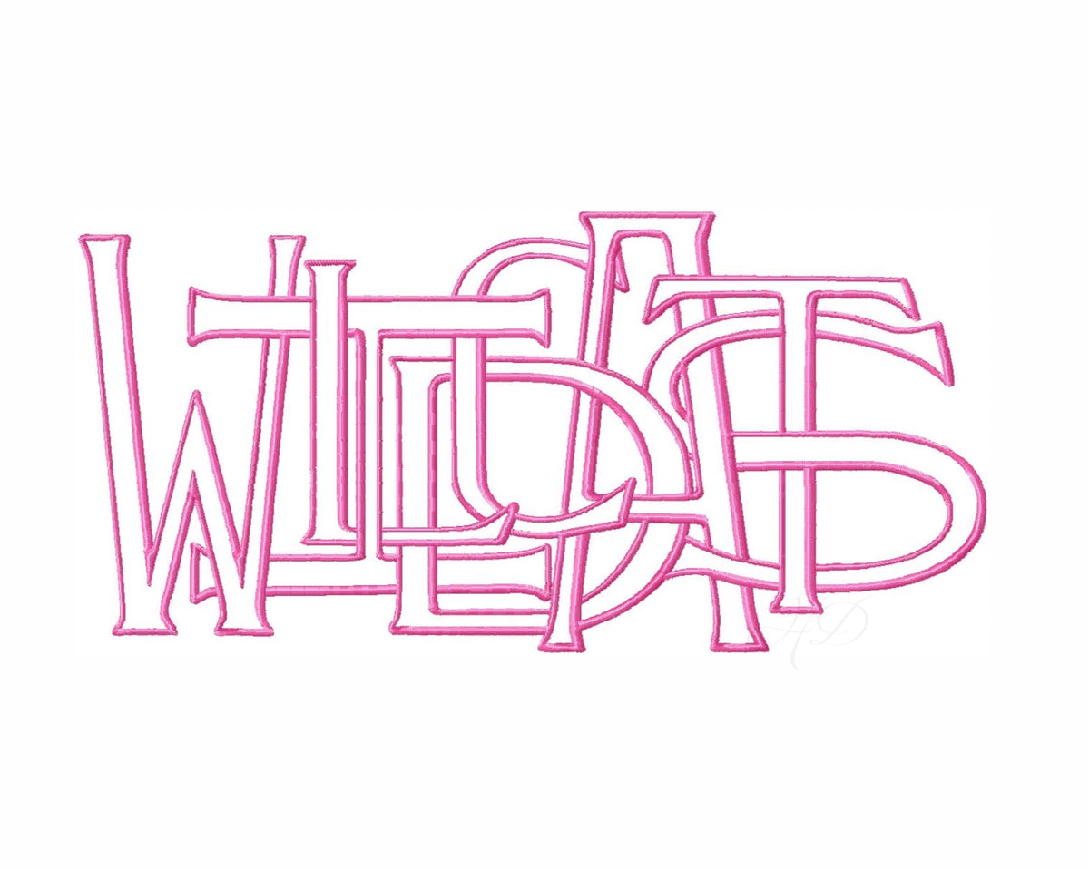 Wildcats Embroidery Font LayeredType Outline Design – HERRINGTON DESIGN