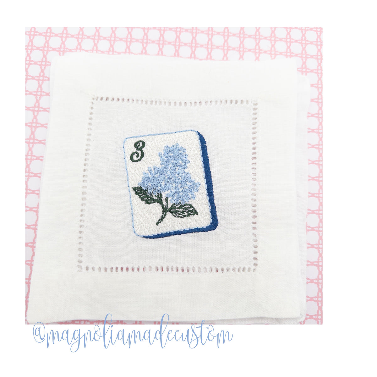 Hydrangea Mahjong Chinoiserie Chic Umbrella Embroidery Design ...