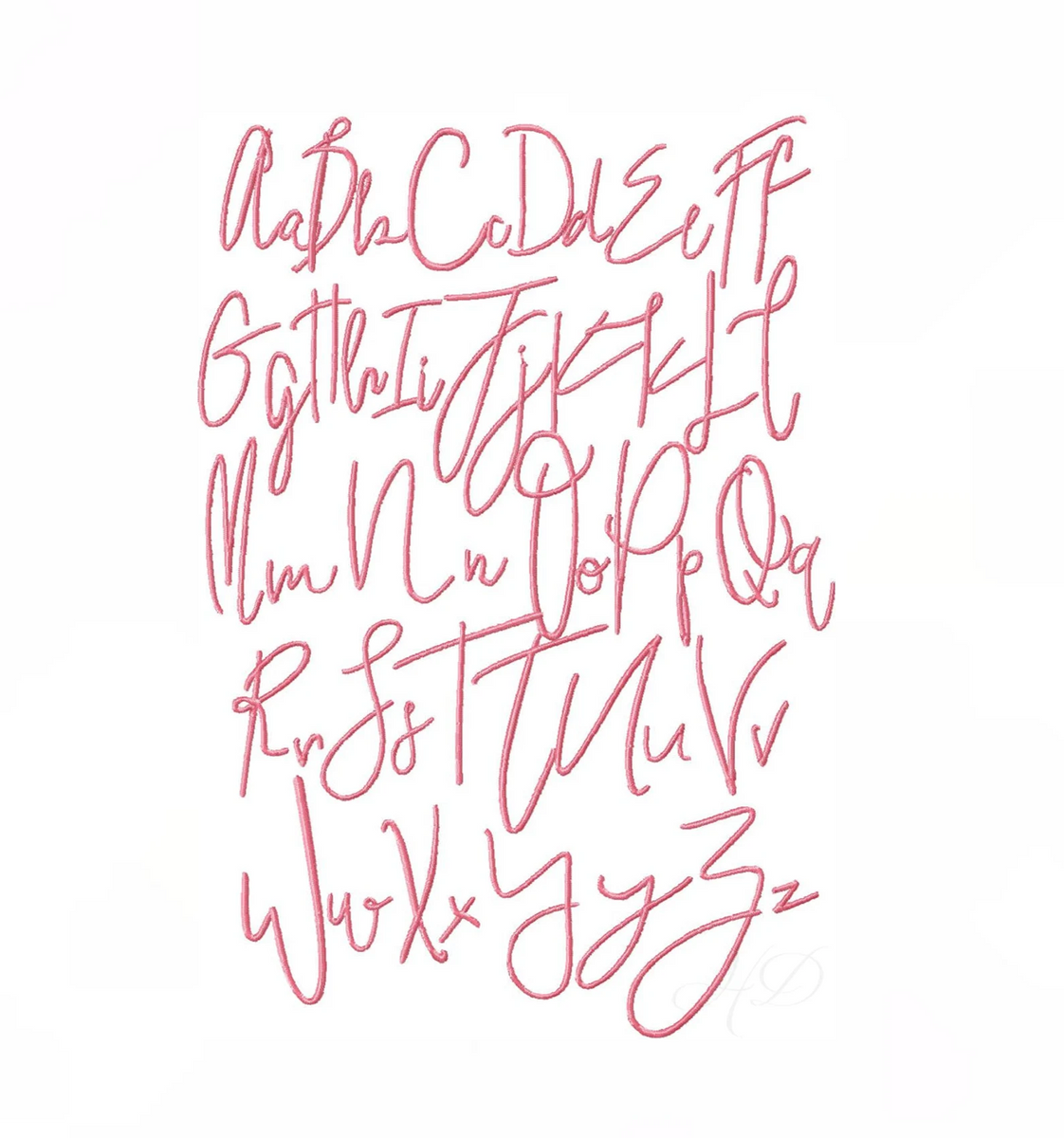 Makenzie Script Embroidery Font 4x4 Hoop – HERRINGTON DESIGN