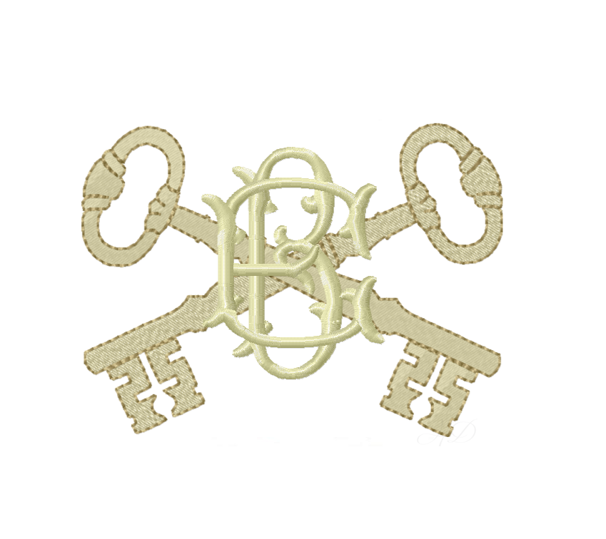 Key Monogram Embroidery Design – HERRINGTON DESIGN