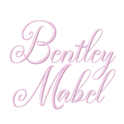 Bentley Mabel Script Embroidery Font 4x4 – HERRINGTON DESIGN