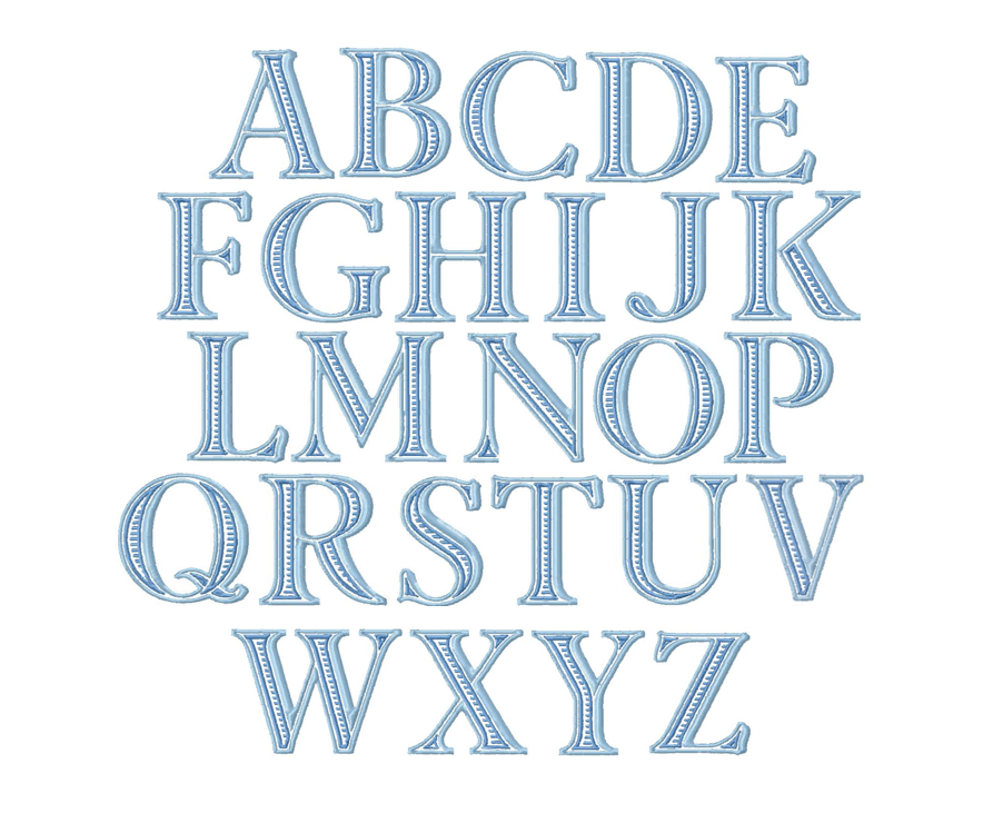 Ryan Ribbed Open Satin Small Embroidery Font – HERRINGTON DESIGN