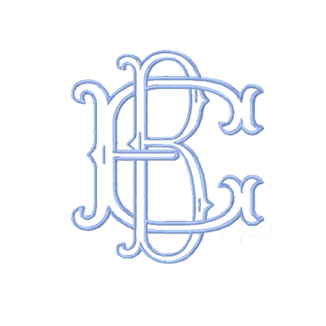 3.5" B Fishtail Embroidery Font Two Type Outline Font – HERRINGTON DESIGN