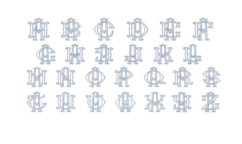 3.5" A Fishtail Embroidery Font Two Type Outline – HERRINGTON DESIGN