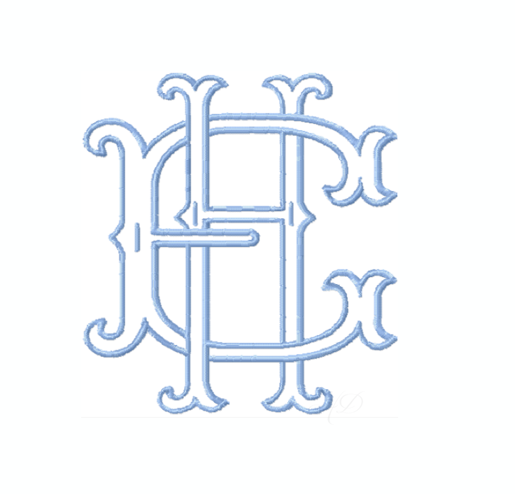 3.5" H Fishtail Embroidery Font Two Type Outline Font – HERRINGTON DESIGN