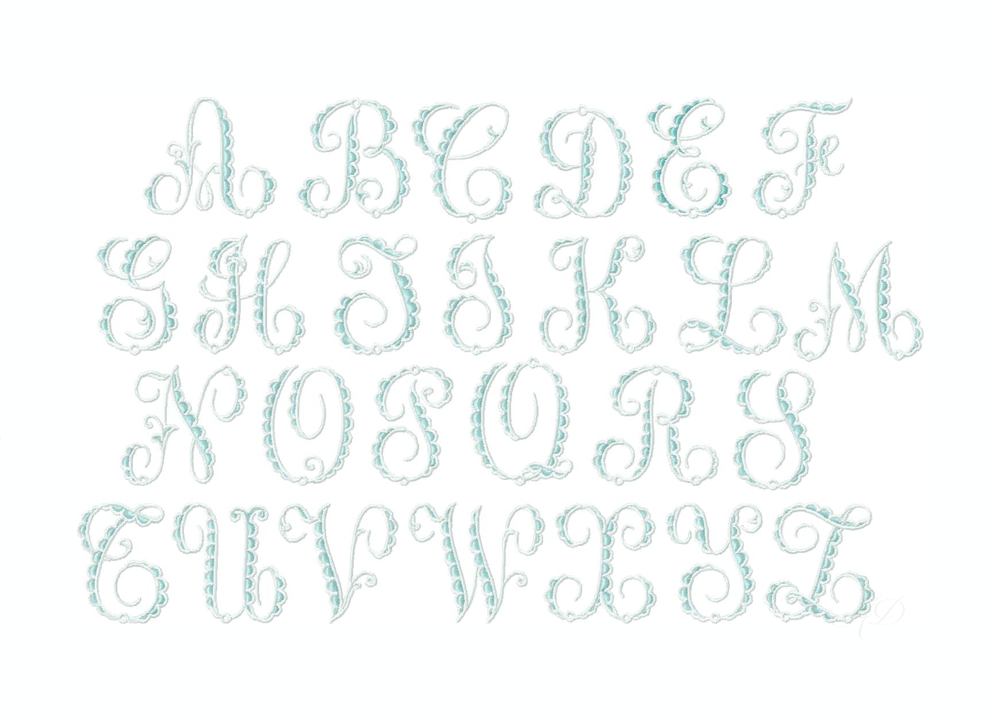 Patisserie Monogram Satin Embroidery Font – HERRINGTON DESIGN
