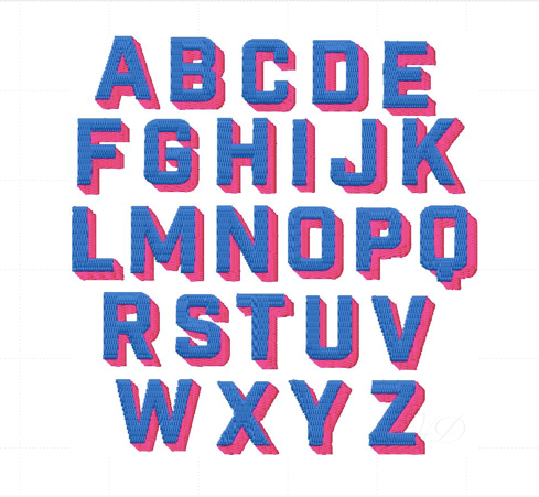 4" Block Shadow Type Embroidery Font – HERRINGTON DESIGN