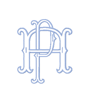 3.5" P Fishtail Embroidery Font Two Type Outline Font – HERRINGTON DESIGN