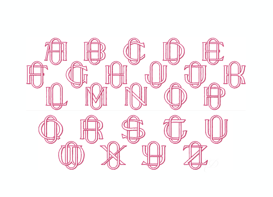 3.5" O Two Type Outline Embroidery Font – HERRINGTON DESIGN