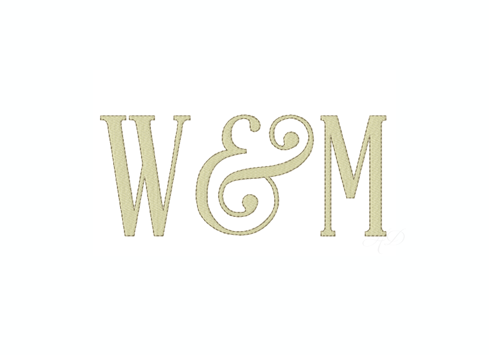 4" Reynolds Fill Embroidery Font Monogram – HERRINGTON DESIGN