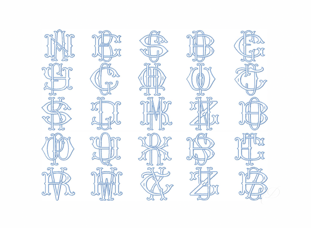 Two Type Fishtail Outline Satin Embroidery Font Package 4x4 Hoop ...