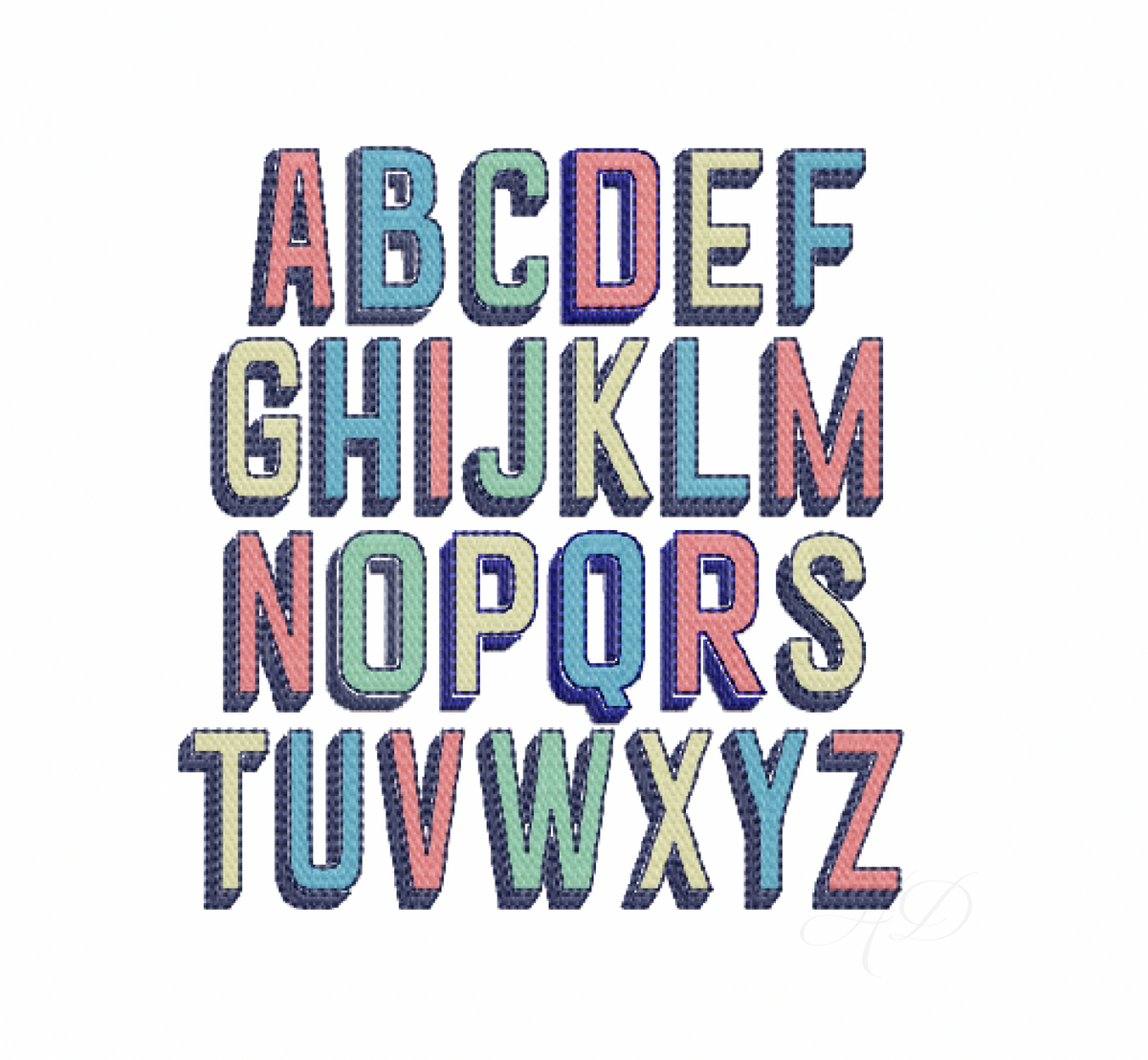 Layne Fill Shadow Type Embroidery Font – HERRINGTON DESIGN