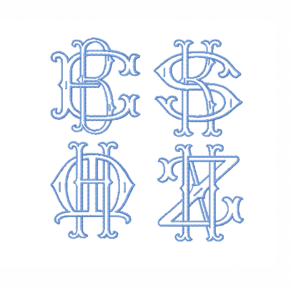 Intertwined Embroidery Font