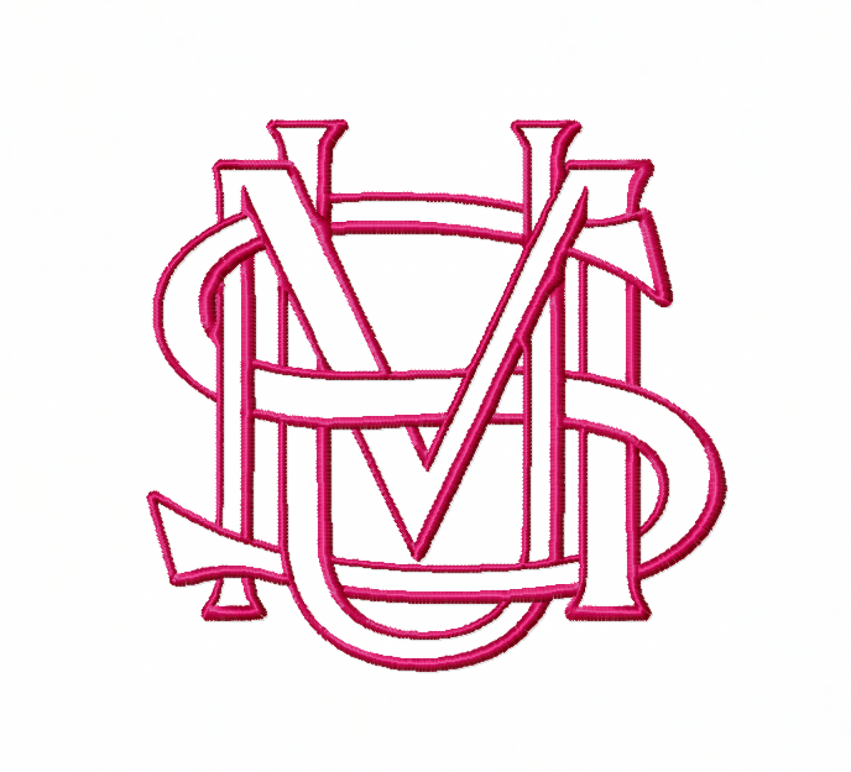 SMU MSU Embroidery Font LayeredType Outline Font – HERRINGTON DESIGN
