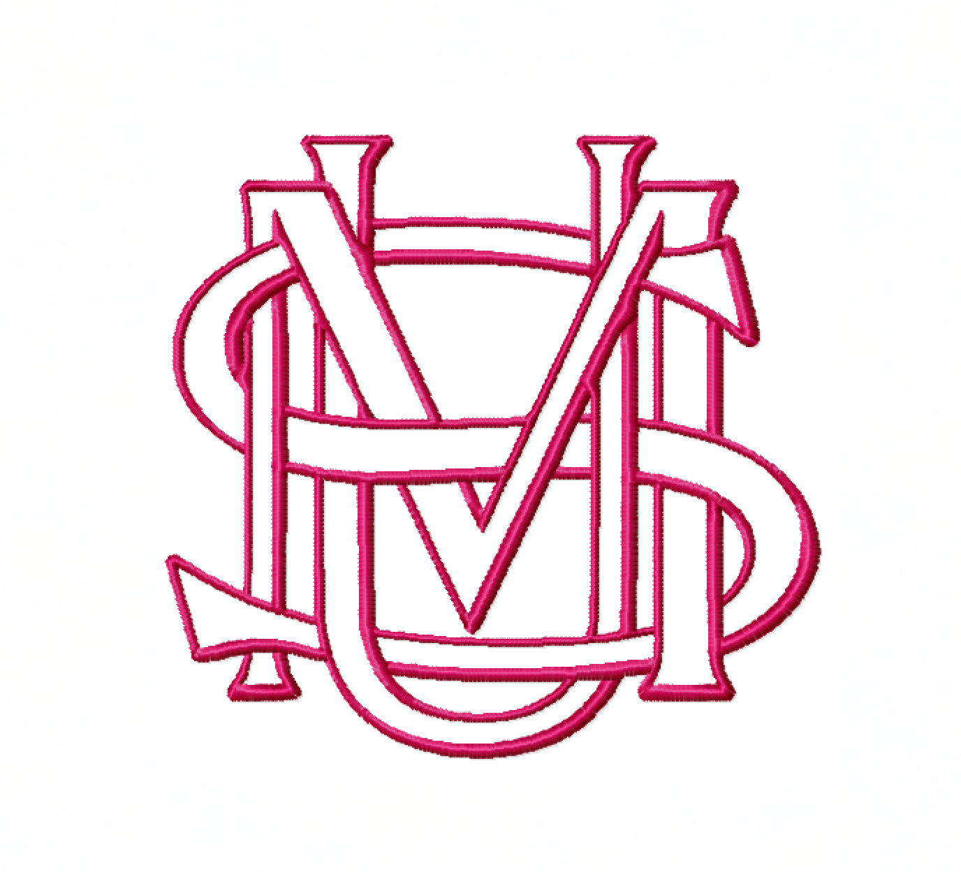 SMU MSU Embroidery Font LayeredType Outline Font – HERRINGTON DESIGN