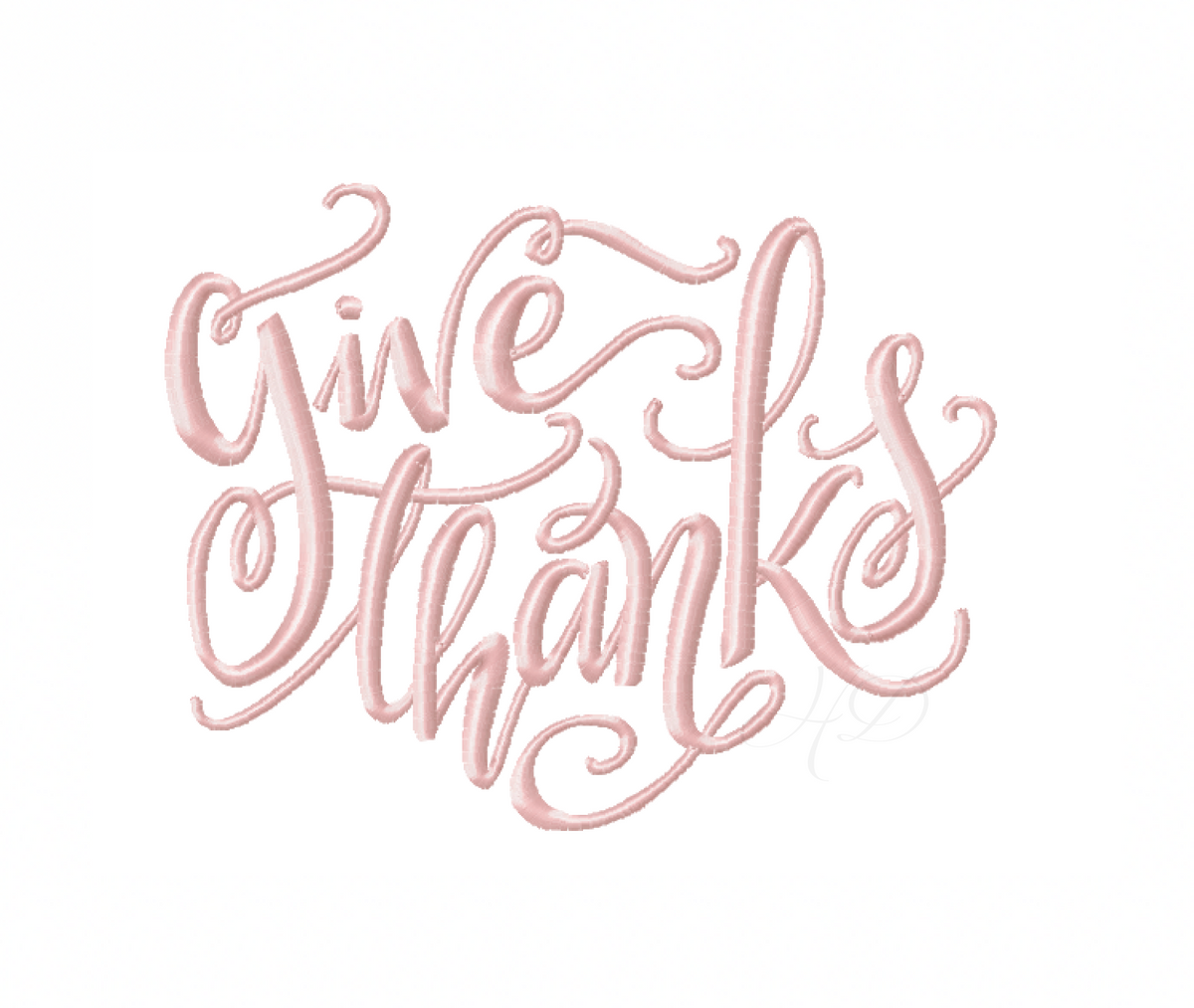 Give Thanks Script Embroidery Design – HERRINGTON DESIGN