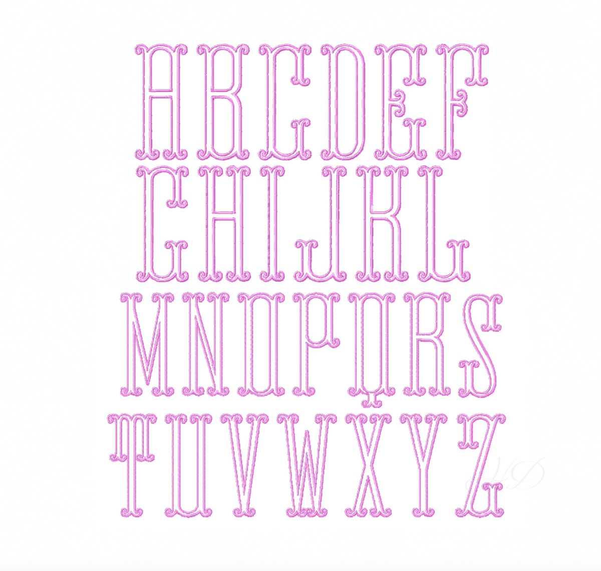 2" and 4" Sutton Outline Embroidery Font – HERRINGTON DESIGN