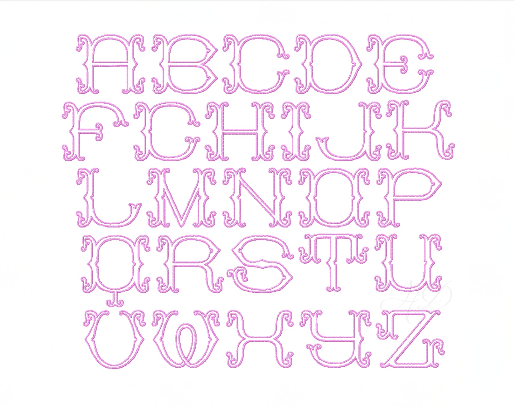 2" and 4" Sutton Outline Embroidery Font – HERRINGTON DESIGN