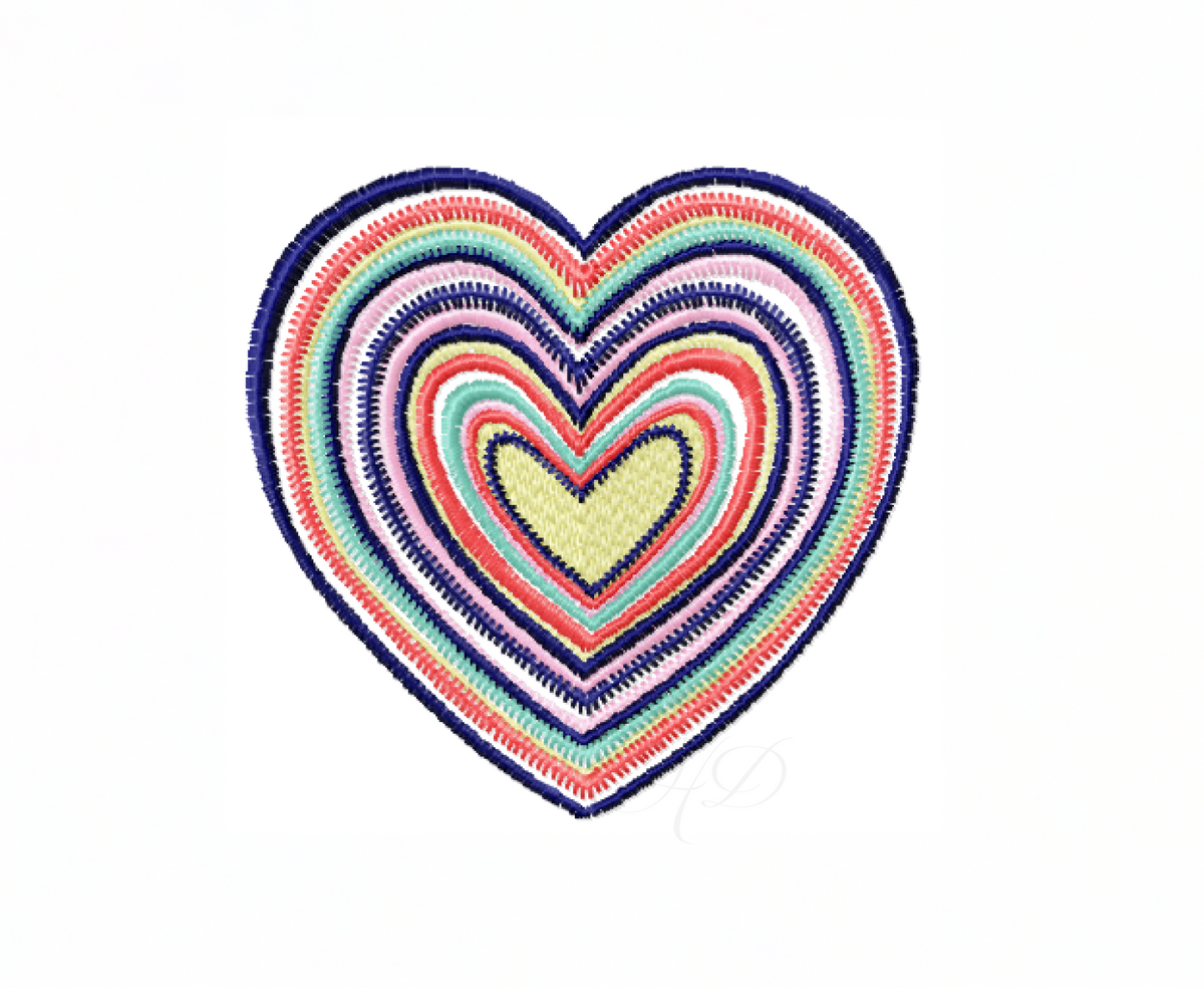 Rainbow Heart Embroidery Design – HERRINGTON DESIGN