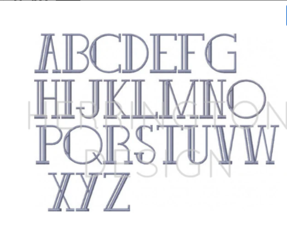 Deco Fill Embroidery Font Small – HERRINGTON DESIGN