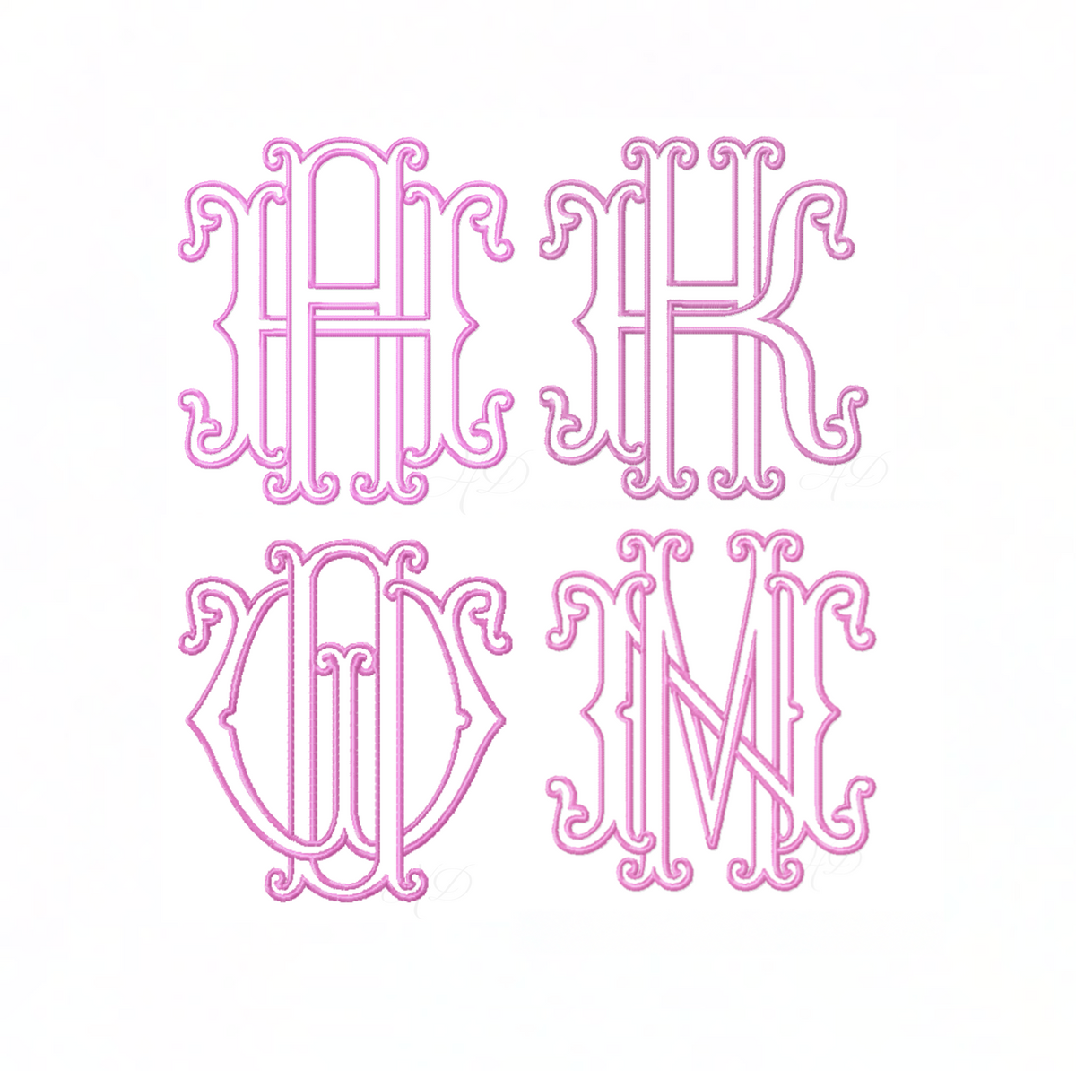 Sutton Layered Outline Satin Embroidery Font Package 4x4 Hoop ...