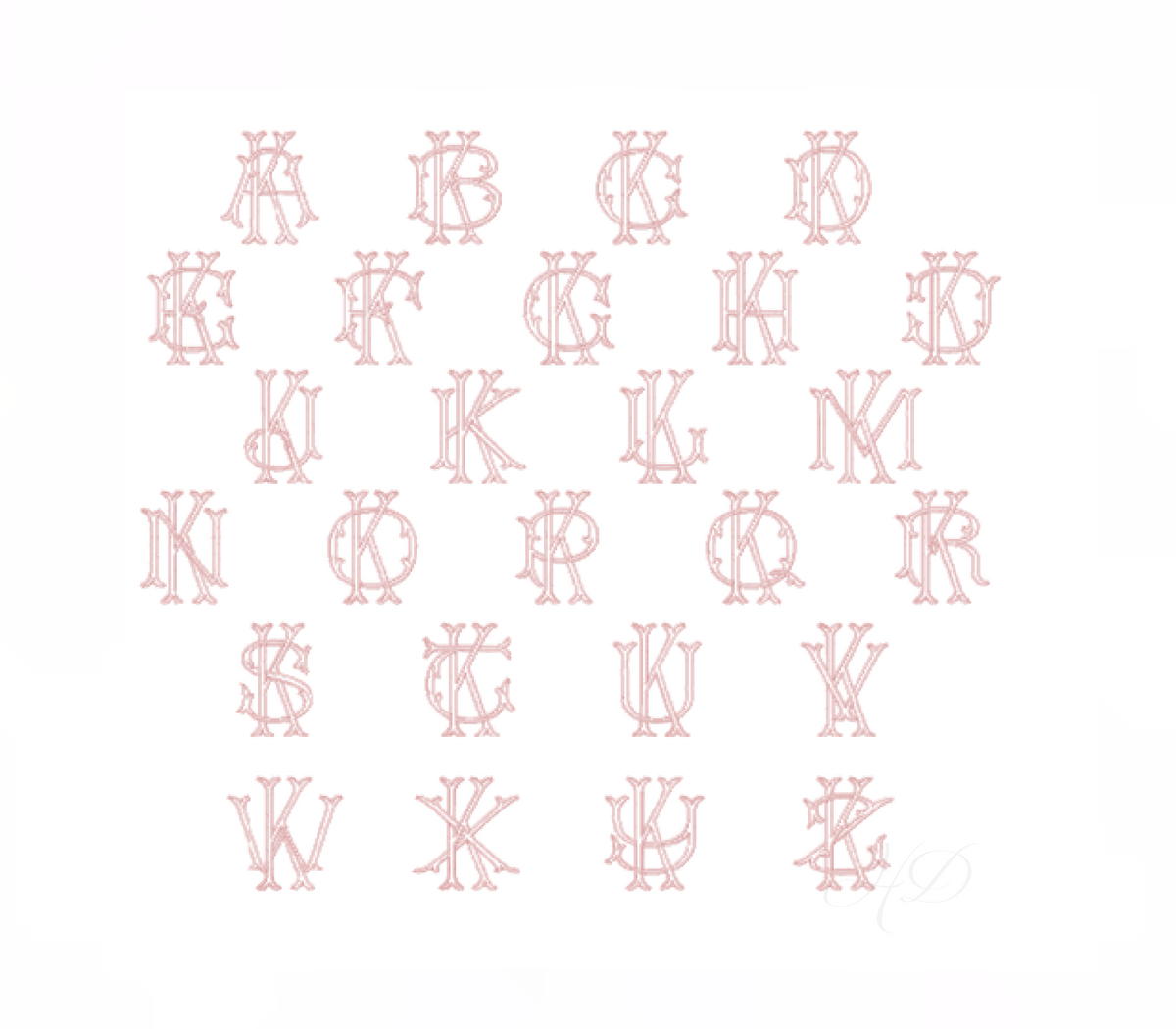 3.5" K Emmaline Layered Outline Embroidery Font – HERRINGTON DESIGN