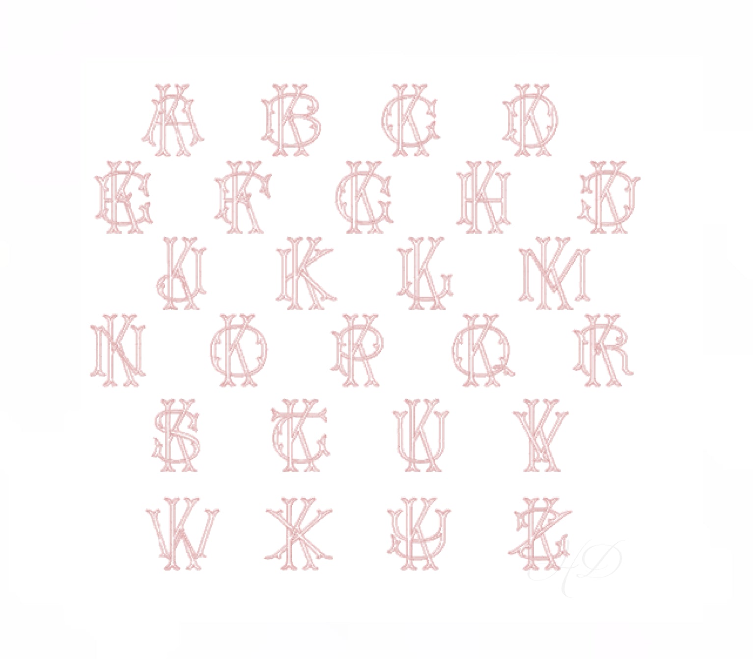 3.5" K Emmaline Layered Outline Embroidery Font – HERRINGTON DESIGN