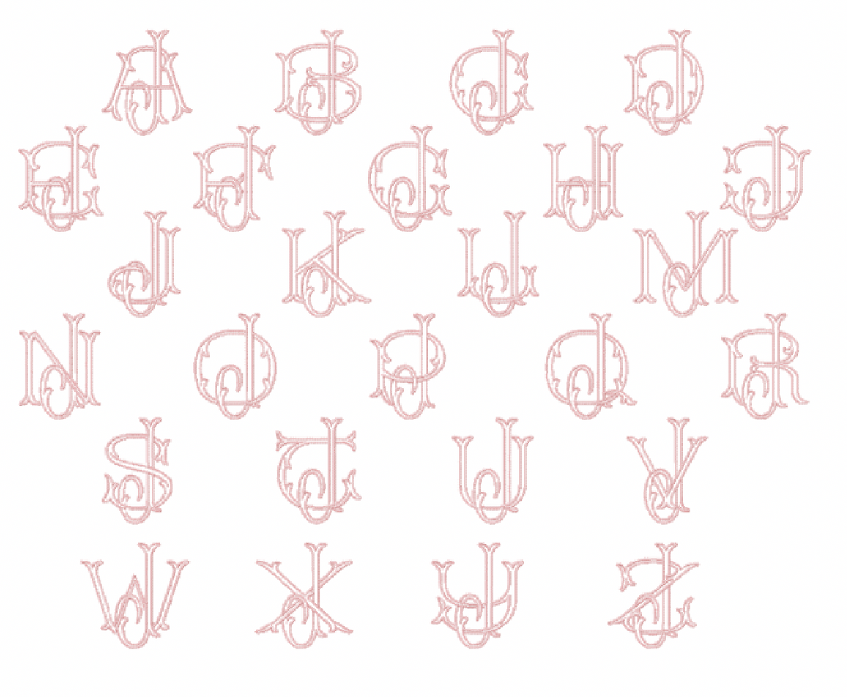 3.5" J Emmaline Layered Outline Embroidery Font – HERRINGTON DESIGN