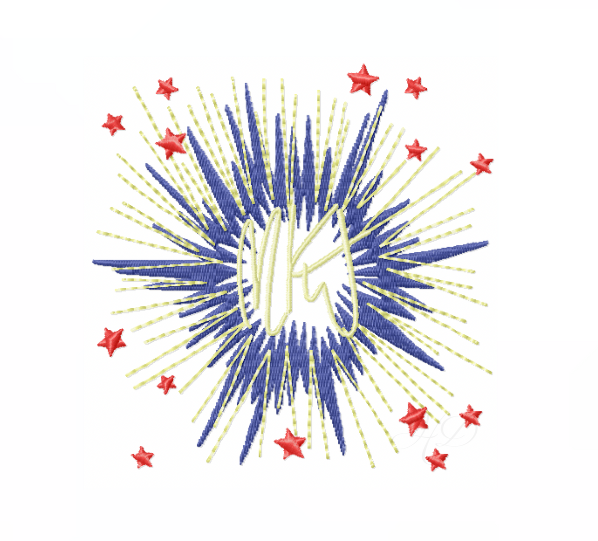 Firecracker Explosion July 4th Embroidery Design – HERRINGTON DESIGN