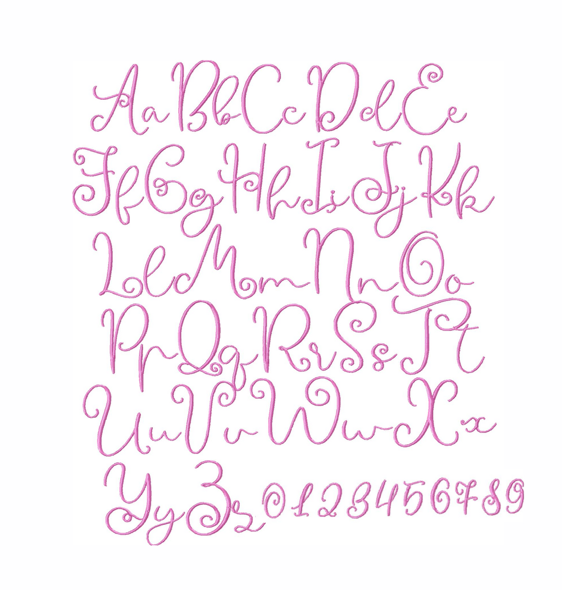 2" Susie Lucy Script Embroidery Font – HERRINGTON DESIGN